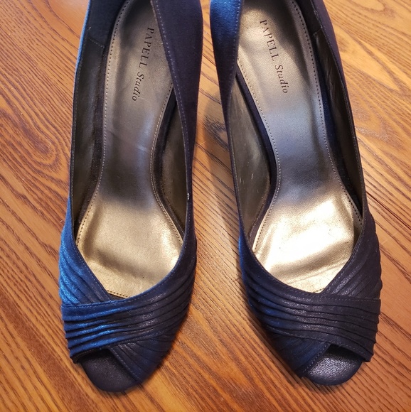 Adrianna Papell | Shoes | Navy Blue Open Toed Papell Studio High Heeled ...